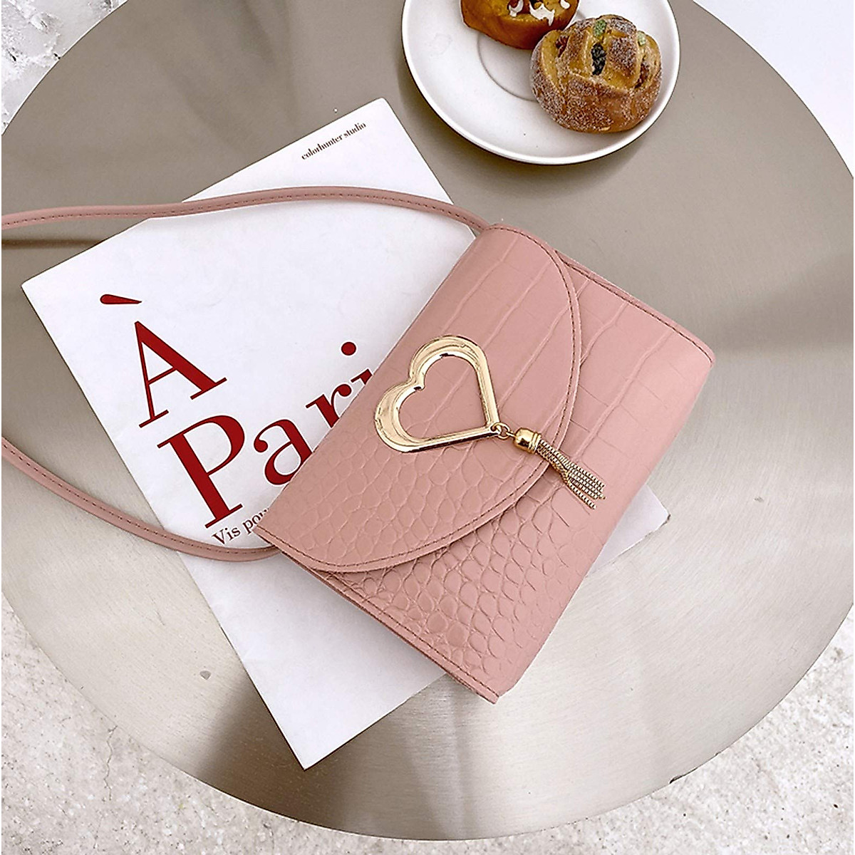 Black Shoulder Bag Handbag Shoulder Ladies Messenger Bag All-match Bag Fashion Bag Handbags for Women Shoulder Bags (Pink, One Size)