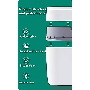 CY craft Plastic Trash Can with Lid,10L/2.6 Gallon Garbage Can,Modern Waste Basket Thin Trash Cans for Bathroom,Living Room,Office,Kitchen and Narrow Spaces,White