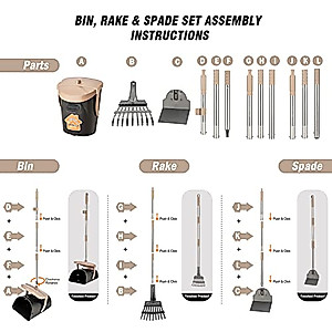 Pooper Scooper Large Swivel Bin,Heavy Duty Metal Rake&Spade for Large & Small Dogs Non-Breakable Dog Poop Scooper with 20 Waste Bags Easy to Clean Pet Waste Use on Grass, Dirt or Gravel - Pet Supplies