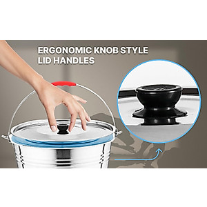 Skywin-Metal Bucket 4 Gallon Pack,Metal Can with Lid,Durable Small Metal Trash Can with Lid,Environment Friendly Metal Bucket with Lid for Outdoor Use