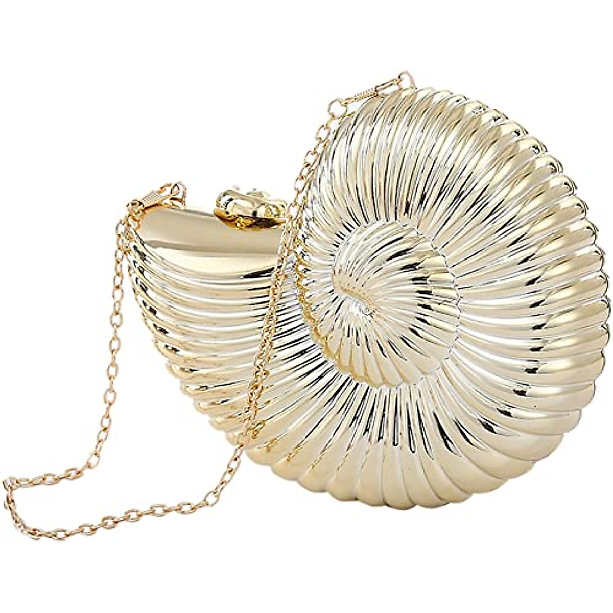 QZUnique Conch Crossbody Shoulder Bag Chain Strap Handbags Acrylic Women Fashion Evening Clutch Purse