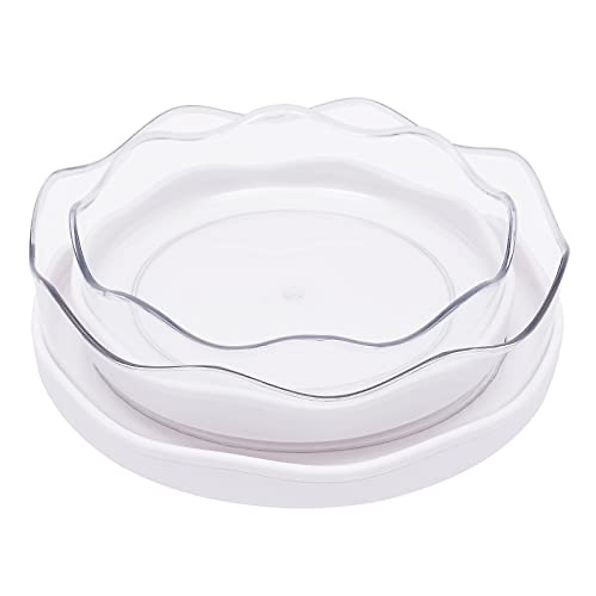 2Pack Lazy Organizer(9In+11In), Lazy Rotating Makeup Organizer, Cosmetic Display Cases, Perfume Organizer, Lazy Turntable for Cabinet, Spice Rack, Bathroom Organizer, Desk Organizers-Milky White