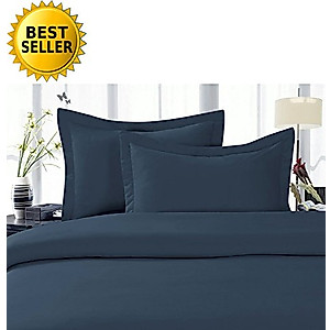 Elegant Comfort 2-Piece 1500 Thread Count Egyptian Quality Ultra Soft Wrinkle, Fade, Stain Resistant Pillowcases, Standard Size, Navy Blue