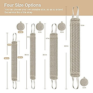 Suntee Exfoliating Back Scrubber & Exfoliating Sponge Pad Set for Shower, Bath Shower Scrubber for Men and Women, Luffa Scrubber to Deep Clean Relax Your Body (36.5 inch & 3.5 inch)