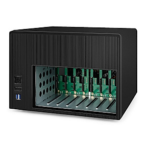 AUDHEID K7 8 Bay NAS Case, Computer Enclosures Compatible Micro-ATX Mini-ITX Motherboard, 3 x Fans, 8 x 2.5/3.5" Tray, Network Attached Storage Server for Home(Diskless)