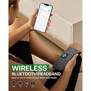 Fulext Sleep Headphones Bluetooth, Sleeping Headphones Headband Soft Elastic Comfortable Bluetooth Headband Headphones, for Men Women Teenager,Christmas Father Mothers Day Birthday