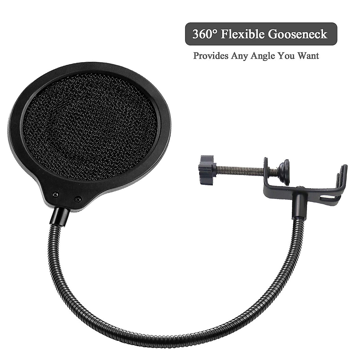 Snowball Mic Pop Filter - 4 Inch 3 Layers Windscreen with Flexible 360° Gooseneck Clip Compatible with Blue Snowball Microphone to Improve Sound Quality by YOUSHARES