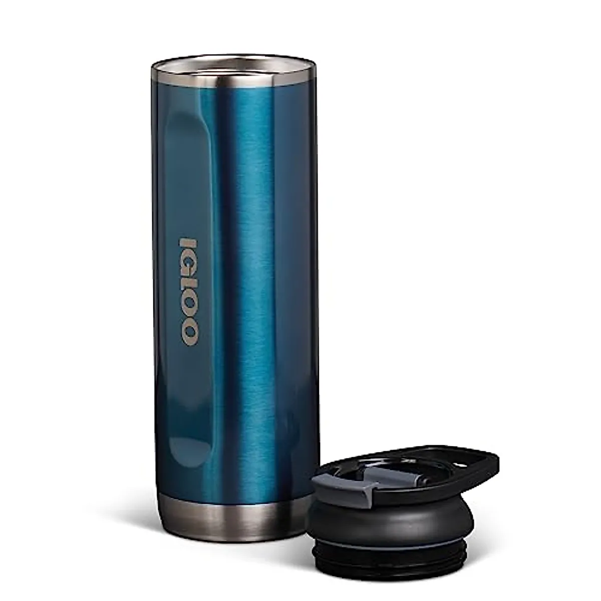 Igloo, 20 OZ Stainless Steel, Tumbler, Flip ‘n’ Sip, Modern Blue