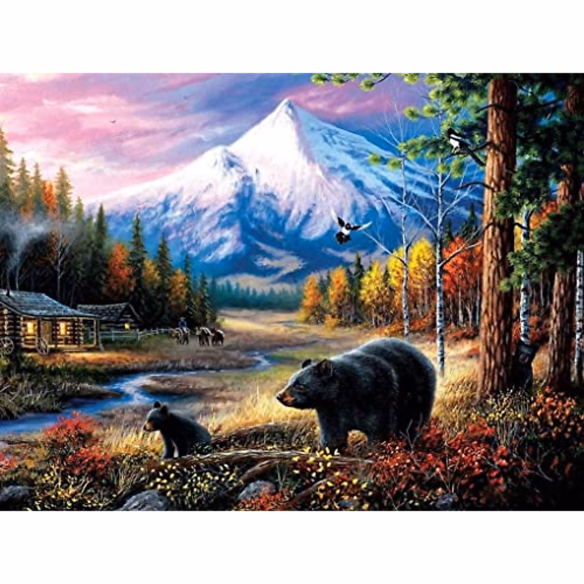 HommomH 40"x50" Blanket Soft Fluffy Fleece Throw for Sofa Bed Forest Black Bears