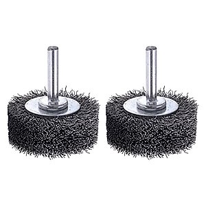 2 Pack Wire Wheel Brush Wire Wheel Brush for Drill Attachment, Rocaris 2 Inch Heavy Duty Wire Brushes Removal Paint Rust & Corrosion, 0.0118" Carbon Steel Wire, 1/4in Shank, 20000RPM