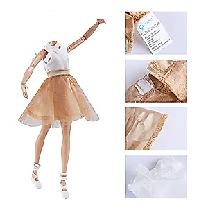 E-TING 3 Sets Ballerina Doll Clothes Chiffon Ballet Outfits Dance Dress Tutu Skirt with 3 Ballet Shoes for 11.5 Inch Girl Dolls