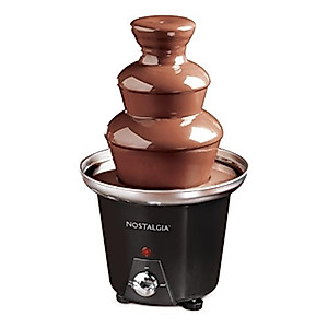 Nostalgia Electric Chocolate Fondue Fountain, 24-Ounce, 3-Tier Set, Fountain Machine for Cheese, Melting Chocolate, Liqueurs, Black