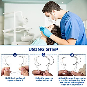 60 Pieces C Shape Teeth Whitening Cheek Retractor Autoclavable Dental Mouth Opener Clear Disposable Dental Lip Cheek Retractor for Dentist, Mouthguard Challenge Game, 20 Medium, 20 Large, 20 Small