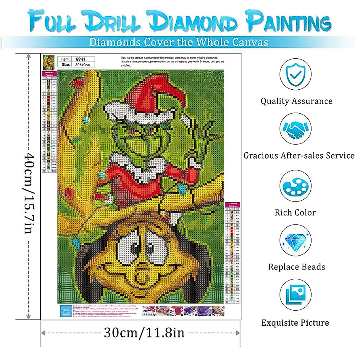 CEUHROG 9 Pack Christmas Diamond Painting Gnomes Kits for Adults Full Drill Round Santa Claus Diamond Art Gnomes Snowman Winter Diamond Painting Gnomes for Home Wall Decor 11.7"x15.8"