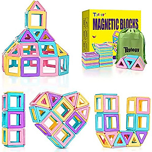 Upgraded Magnetic Tiles Toys for 3 4 5 6 7 Year Old Boys Girls Magnetic Blocks Building Set for Toddlers STEM Learning Toys for Kids Boredom Buster Educational Toys Gifts