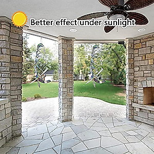 Sfcddtlg 4PCS Bird Repellent Spiral Reflectors-15.8 Inch Hanging Reflective Bird Deterrent Device for Drive Birds Woodpeckers Pigeons Geese Away from The House Garden Swimming Pool (4pcs)