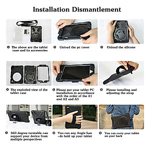 BRAECN for Samsung Galaxy Tab A 9.7 Case, Heavy Duty Shockproof 3-Layer Full Protection Rugged Hybrid Defender Armour for Samsung Tab A 9.7 Inch SM-T550/ P550-Kids Students Workmen Builders Case-Black