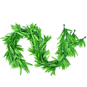 Sunrisee 50pcs Artificial Willow Vines Greenery Garland Silk Fake Rattan Leaves for Garden Wedding Home Wall Decor