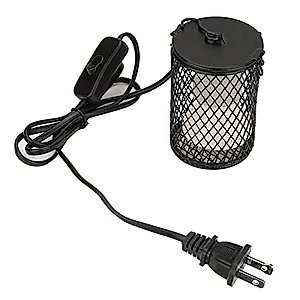 Bird Heat Lamp, 100w Ceramic Heat Emitter Heater Lamp Bulbs with Power Switch & anti biting Hanging Hook Design for Pet Brooder Coop Chicken Lizard Snake Aquarium (US Plug 110 to 120v)(Black)