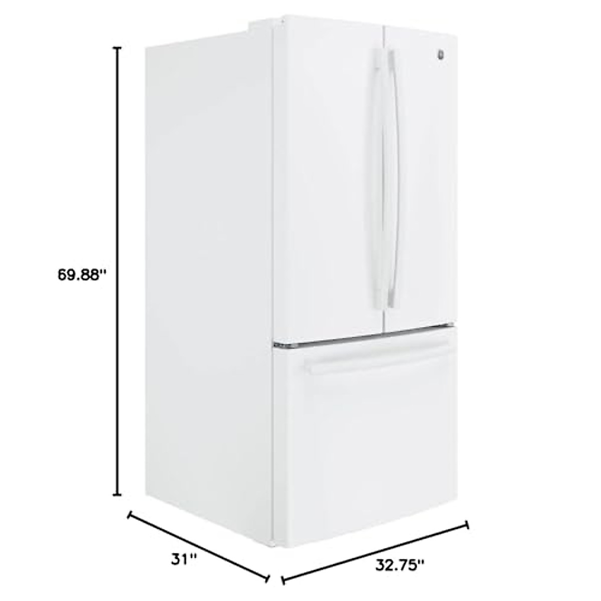 GE GWE19JGLWW French Door Refrigerator