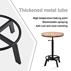 BOKKOLIK Farmhouse 3 Pieces Bar Table Set with Chairs for Kitchen Pub Coffee Shop Industrial Bistro Table and Bar Stools Dining Room