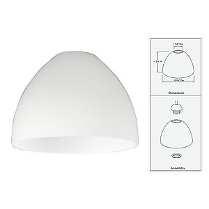 Design Classics Lighting Satin White Glass Shade for Light Fixture - 1-5/8-Inch Fitter Opening