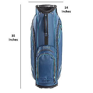 Izzo Golf Izzo Ultra-Lite Cart Golf Bag With Single Strap & Exclusive Features, Navy Blue/Light Blue