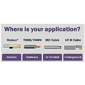 6/3 NM-B, Non-Metallic, Sheathed Cable, Residential Indoor Wire, Equivalent to Romex (50ft Cut)