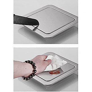 DJFKDYHPE Recessed Countertop Flap Lid, Trash Bin Balance Cover 304 Stainless Steel Built-in Stainless Steel Trash Grommet Waste Chute Cover -Black(Black)