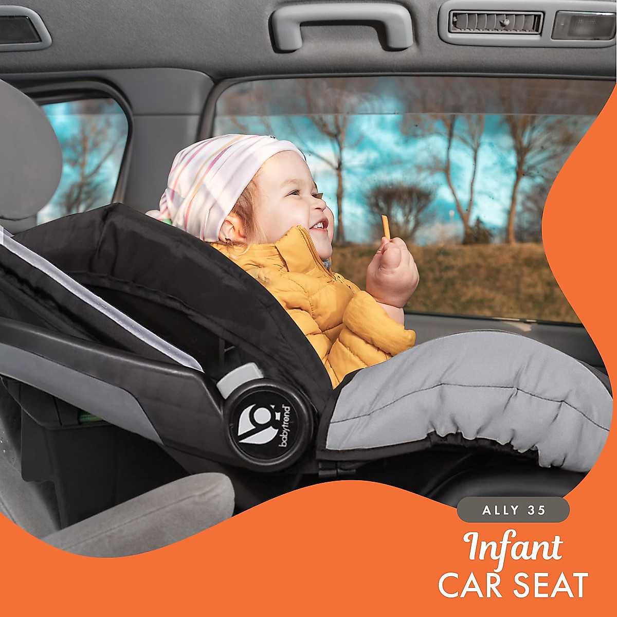 Baby Trend Ally Newborn Baby Infant Car Seat Carrier Travel System with Harness and Extra Cozy Cover for Babies Up to 35 Pounds, 2-Pack, Stormy