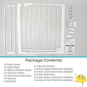 Toddleroo by North States Bright Choice Auto-Close Baby Gate with Door. Pressure Mounted Baby Gate for Doorways, Child Gate Fits Openings 29.75” to 40.5” Wide. (30" Tall, White)