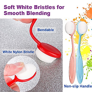 Craft Ink Blending Brush, Crafting Ink Background Blender and Makeup Brush, Soft Bristle Color Coded Handles, Paper Crafter Artist Tool for Painting, Drawing, Card Making, Stamp, Stencil (12Pcs)