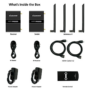 Diamond Multimedia Multi- Channel 2X2 Wireless HDMI 5GHz Kit, Stream HD 1080P Video/Audio up to 300 ft from Any HDMI Source to HDTV/Monitor/Projector (VS600), Black