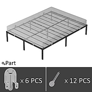 Upcanso Metal Mattress Non Slip Gaskets Gripper, Easy to Install Silver Bed Replacement Baffle Parts to Stop Mattress and Topper from Sliding and Slipping, Pack of 6