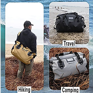 BRONZY Waterproof Duffel Bag 50L Dry Duffle Bag Heavy Duty Bag,Durable Straps And Handles,Large Space,Heat Seal Finishing For Camping,Kayaking,Rafting,Boating,Travel(Gray)