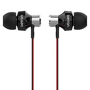 Betron DC950 in Ear Headphones Wired Earphones Noise Isolating Earbuds with Microphone Volume Control Tangle Free Cable HD Bass Lightweight Case Ear Bud Tips 3.5mm Jack Plug (Black)