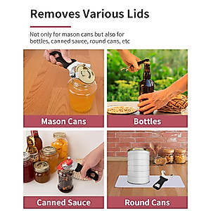 CYDW Mason Jar Opener Tool with Soft Touch Handle, No Lid Dents or Damage, Can Opener Manual Multi-Purpose, Easy Twist Manual Handheld Top Remover, Canning Supplies, Bottle Opener, Made for Lifetime