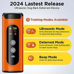 2024 Dog Bark Deterrent Device, Anti-Bark Device for Dog Training & Behavior Aid, No Need to Yell or Pat, Simply Point at The Dog Within 35ft, Ultra-Bright LED Flashlight | Bark Collar Alternative