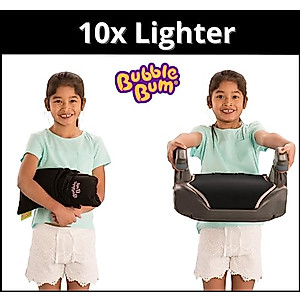 BubbleBum Inflatable Travel Booster Seat for Car, Portable Booster Seat for Car - Backless, Foldable & Narrow Slim Fit -Travel Car Seat for Kids 40-100 lbs - Black