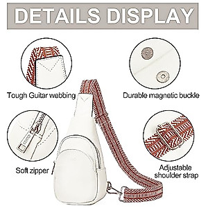 CLUCI Small Sling Bag for Women,Vegan Leather Crossbody Bags for Women,Fanny Packs with Guitar Strap