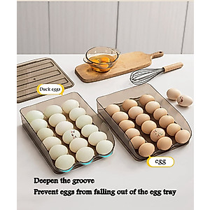 ZYDZ Automatic Rolling Egg Holder for Refrigerator, Fridge Organizers and Storage Space Saver Tray Container Bins Box (Two Layers)
