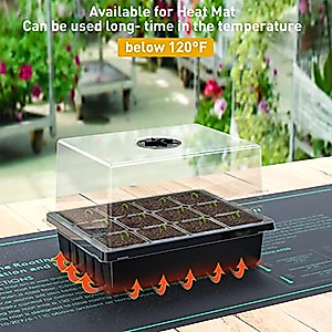 EVEAGE Seed Starter Tray-7 Packs Thicker Seed Starter Kit with 4.4" High Lid and Enlarged Independent Cells (4.5 * 4.5CM) Perfect for Replanting, Seedling Starter Trays with Humidity Vented Domes