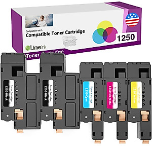 Limeink Compatible Toner Cartridge Replacement for Dell C1760nw Toner Cartridges 1250 for Dell Printer Cartridges C1765nfw for Dell C1765nf Toner Cartridges 1355cnw Toner for Dell c1760nw 5 Pack