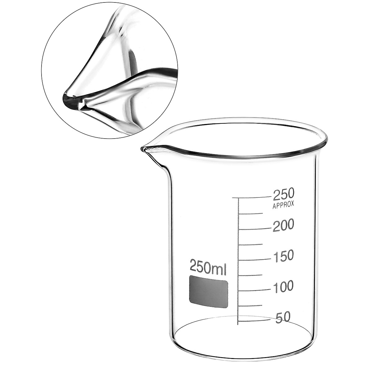 QWORK Lab Glassware Set, Quality Borosilicate Glass Beaker Flask Cylinder Set, Heat Resistant, Ideal for Laboratories and School Science Experiments