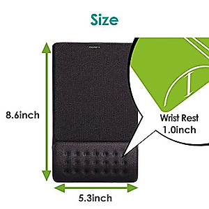ELECOM Mouse Pad with Wrist Rest"Comfy" Stable Control/Ergonomic Design/Reduce Wrist Fatigue/Memory Foam Black MP-095BK