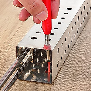 Hiboom 3 Pack Solid Carpenter Pencil with 21 Refill, Long Nosed Deep Hole Mechanical Pencil Marker with Built in Sharpener for Carpenter Fathers Day Gift (Yellow, Red, Black Cover)