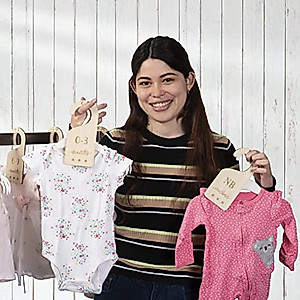 Beautiful Baby Closet Dividers - Baby Clothes Organizer Double-Sided Gender Neutral - Nursery Decor Neutral Premium Birch Wood - Nursery Storage & Organization Boho Closet Dividers from NB to 24 M