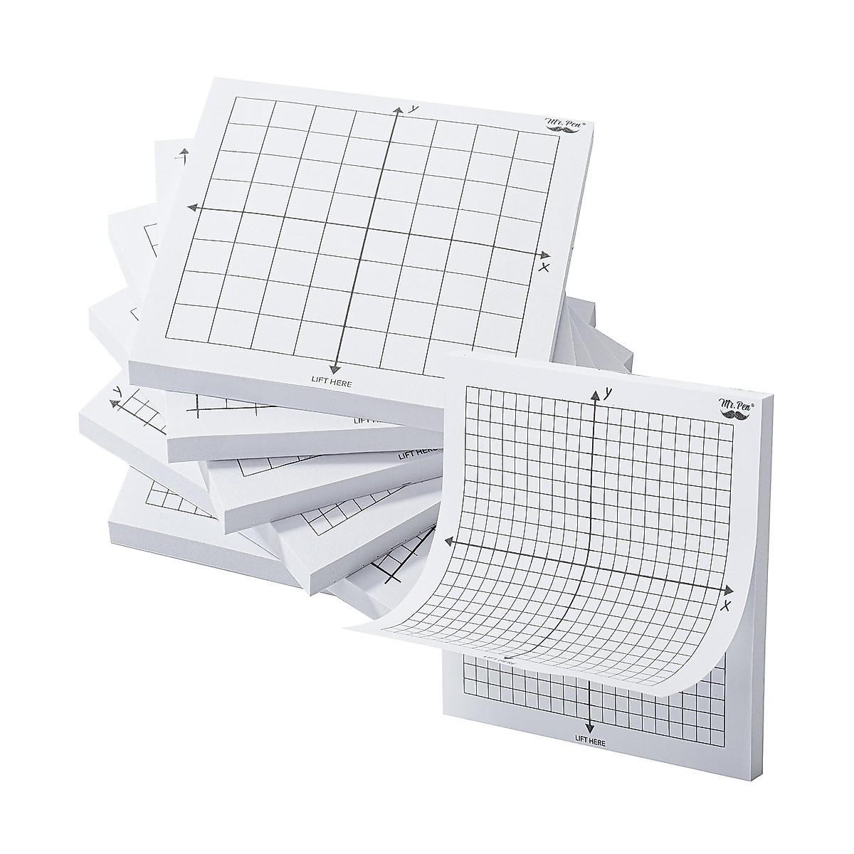 Mr. Pen- Graph Paper Sticky Notes, 6 Pads, 3x3 Inch, Graph Sticky Notes, Math Graph Paper, Graphing Sticky Notes, Grid Sticky Notes, Grid Notepad, Mini Graph Paper