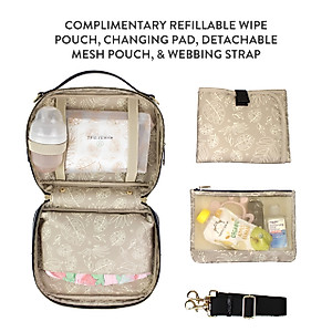 TWELVElittle Luxe Diaper Clutch - Crossbody Diaper Bag includes Portable Changing Pad, Zip Out Pouch organizer and Wipes Case Black Croc