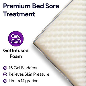 Bariatric Hospital Bed Gel Topper - Prevent And Treat Bed Sores - High Density And Resilient Foam Mattress Topper - Pressure Redistribution - 42" x 76" x 4"